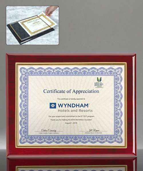 Rosewood Piano Certificate Award Plaque | Edco Awards