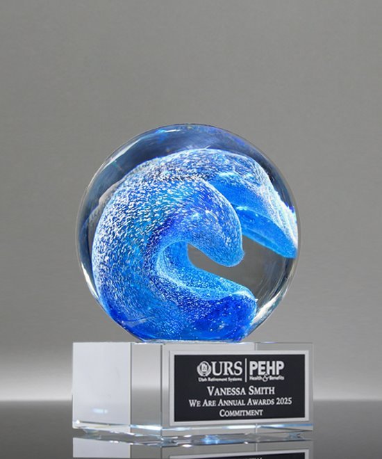 Ocean Wave Globe Trophy - Clear Base | Edco Awards