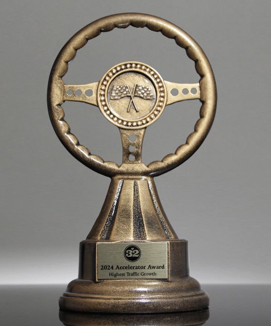 Gold Steering Wheel Resin Trophy | RF39 | Edco Awards