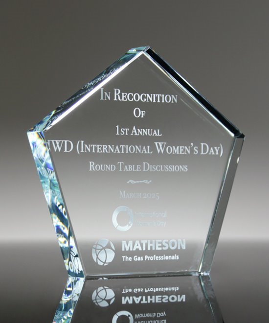 Pentagon Crystal Paperweight | Edco Awards