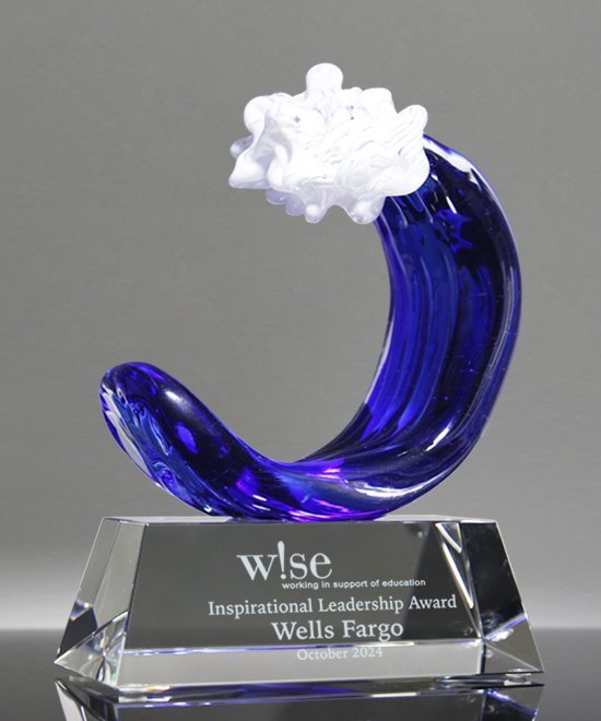 Neptune’s Wave Art Glass Award | Crystal Wave Trophy | Edco Awards