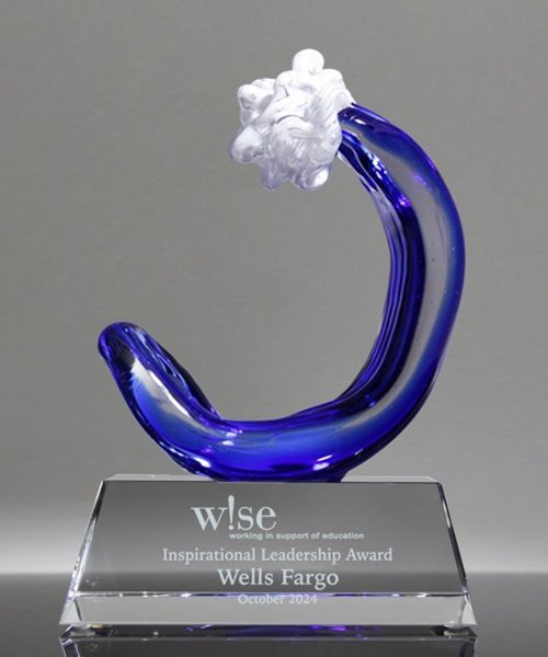 Neptune’s Wave Art Glass Award | Crystal Wave Trophy | Edco Awards