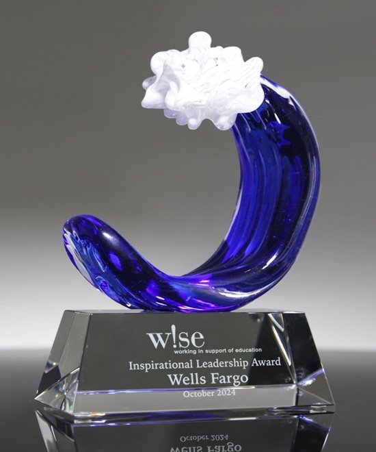 Neptune’s Wave Art Glass Award | Crystal Wave Trophy | Edco Awards