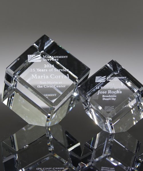 Crystal Cube Paperweight | CRY91,CRY92,CRY93 | Edco Awards