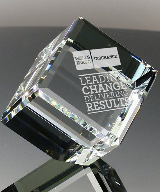 Crystal Cube Paperweight | CRY91,CRY92,CRY93 | Edco Awards