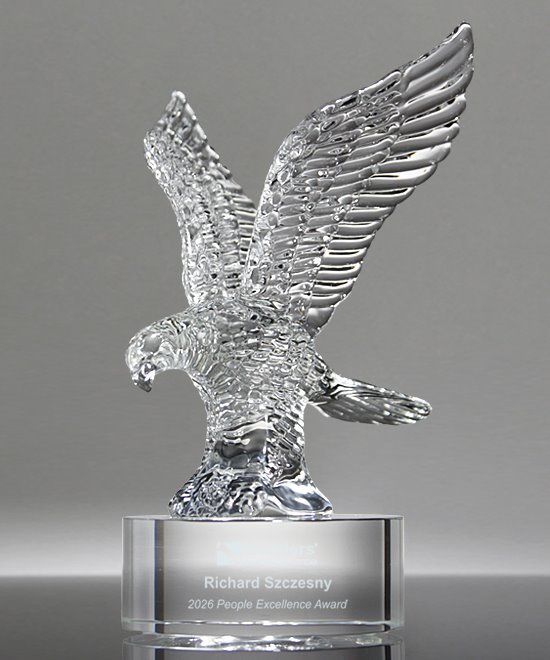 Soaring Prism Eagle Clear Crystal Award | 140202 | Edco Awards