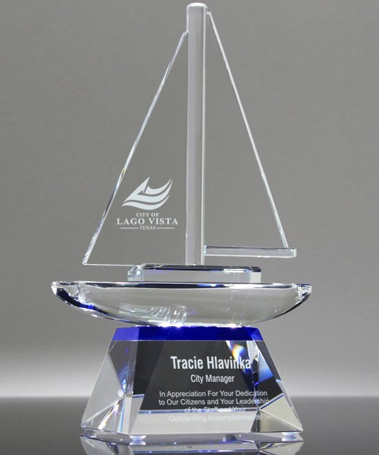 Blue Waters Crystal Sailboat Award | Edco Awards