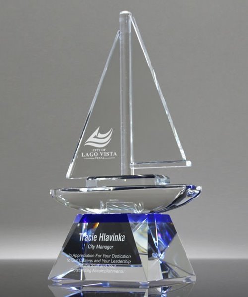Blue Waters Crystal Sailboat Award | Edco Awards