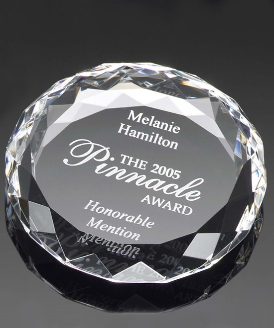 Multifaceted Crystal Round Paperweight | Edco Awards