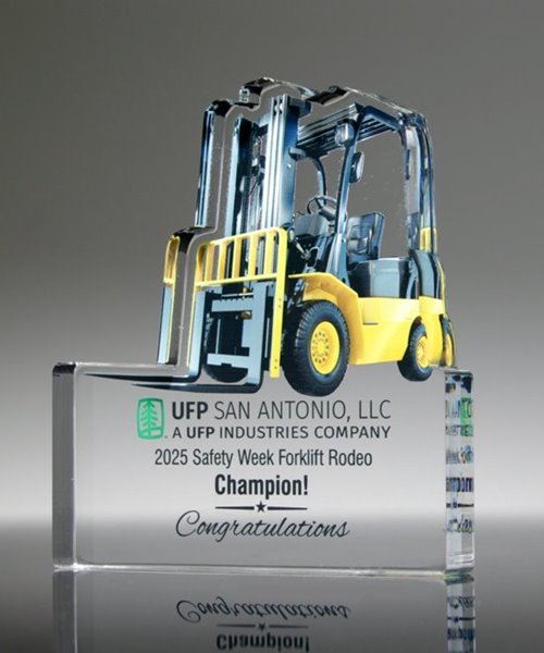 Acrylic Forklift Paperweight Trophy | Edco Awards