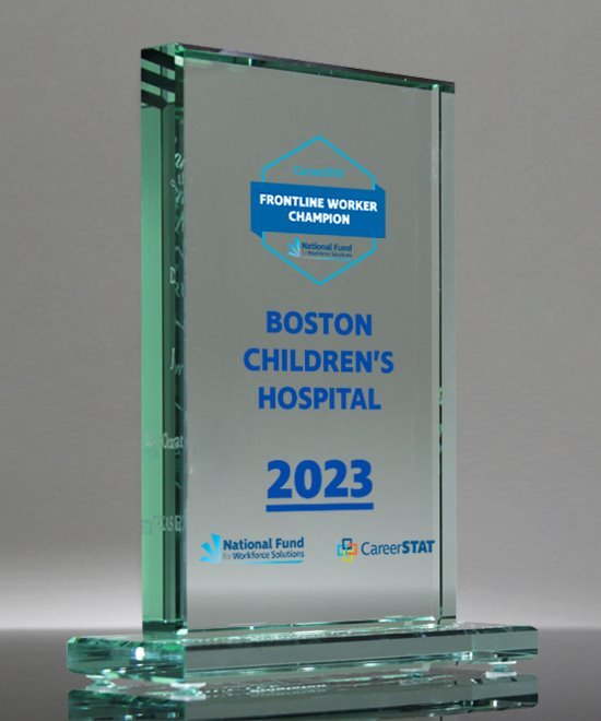Optimist Jade Glass Rectangle Award - UV Printed | Edco Awards