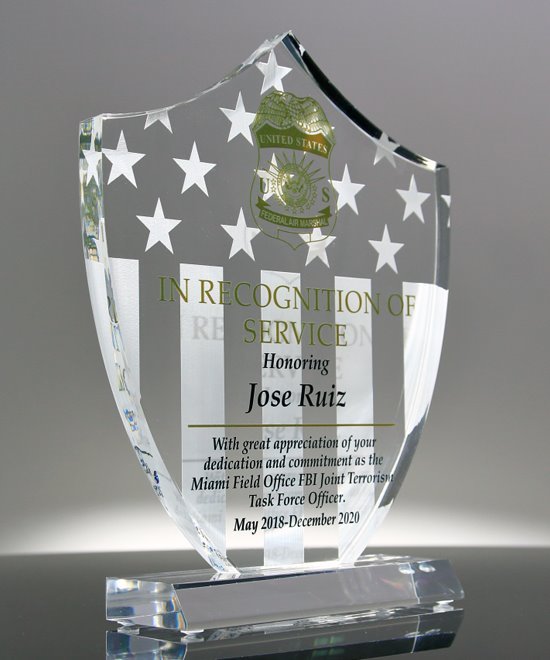 Service Recognition Award Shield | Acrylic Badge | Edco Awards