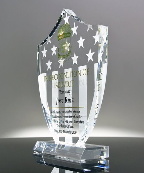 Service Recognition Award Shield | Acrylic Badge | Edco Awards