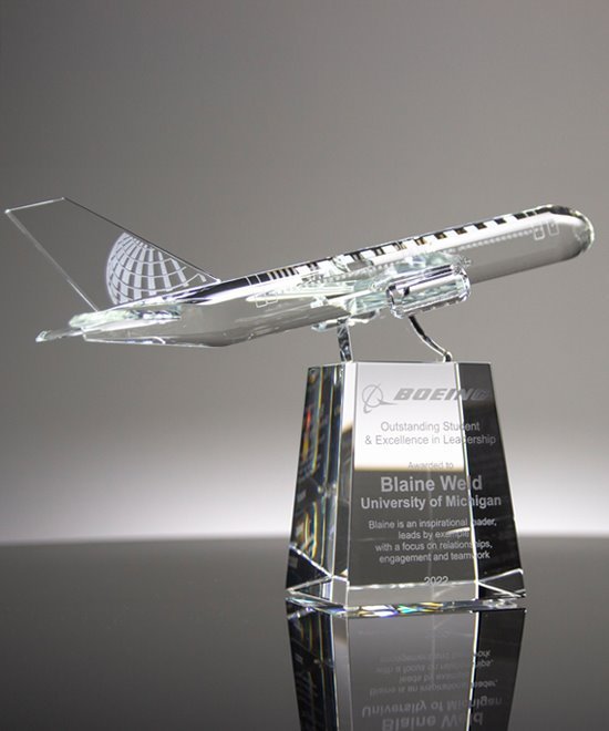 Boeing Airplane Crystal Award | Edco Awards