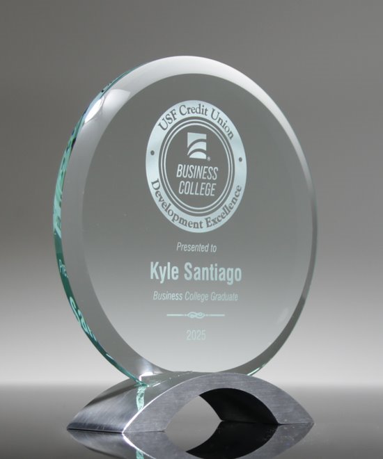Round Glass Award on Silver Base | GL93 | Edco Awards