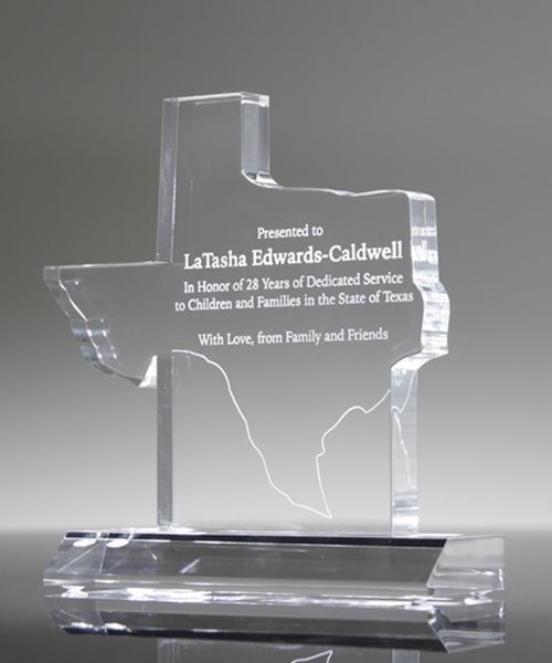 Custom State Texas Shape Award | Edco Awards