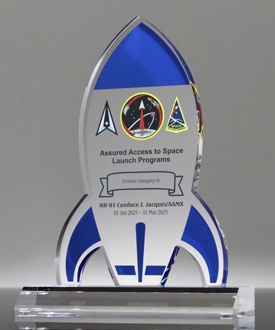 Acrylic Space Rocket Award | Edco Awards