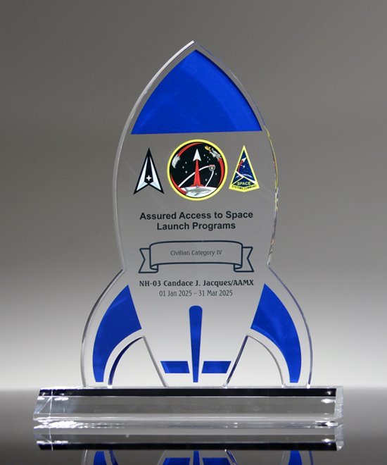 Acrylic Space Rocket Award | Edco Awards