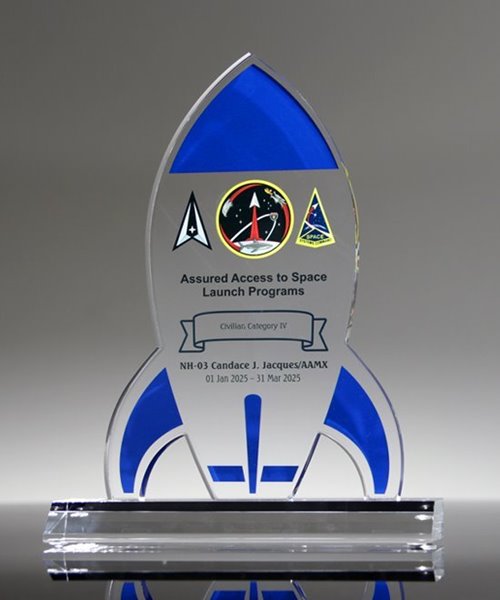 Acrylic Space Rocket Award | Edco Awards