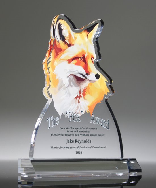 Acrylic Fox Trophy | Fox Shape Award | Edco Awards