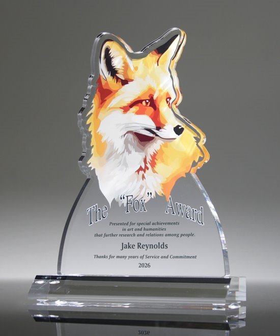 Acrylic Fox Trophy | Fox Shape Award | Edco Awards
