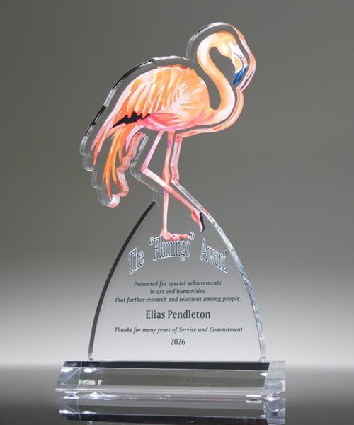 Flamingo Flair Award | Acrylic Flamingo Trophy | Edco Awards