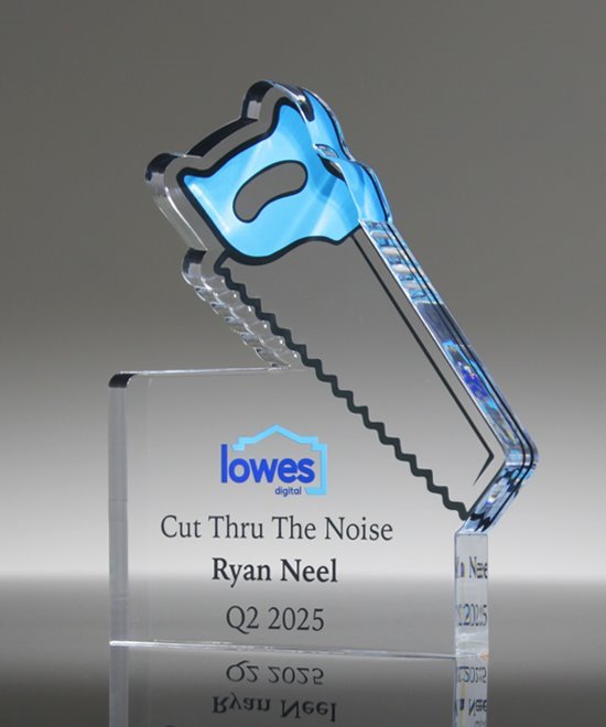 Saw Rectangle Paperweight Trophy | Edco Awards