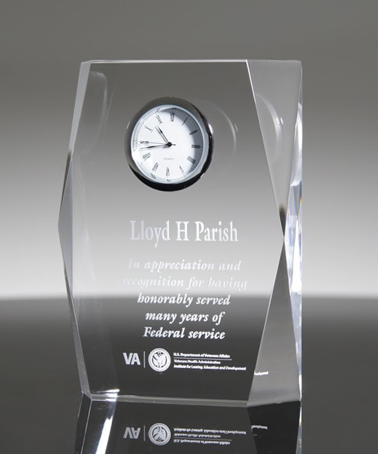 Faceted Acrylic Clock Award | Edco Awards