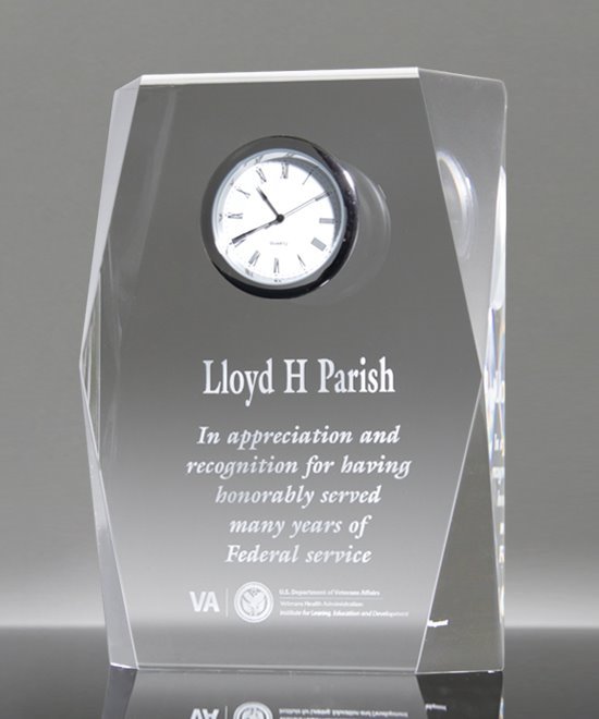 Faceted Acrylic Clock Award | Edco Awards