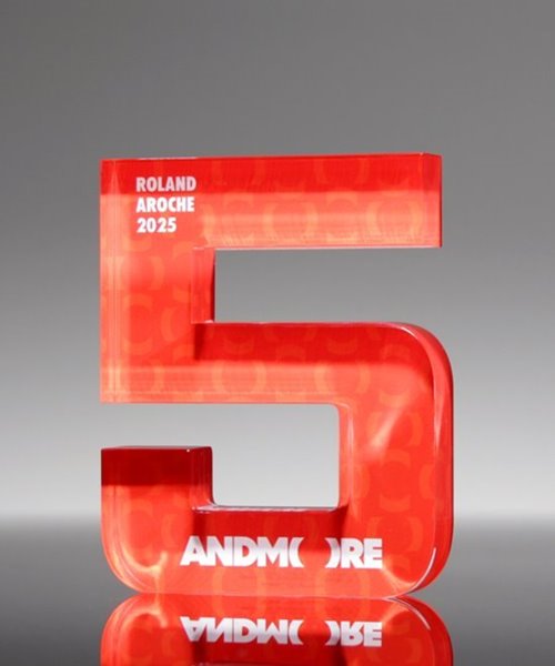 Modern Acrylic Number 5 Trophy | Edco Awards