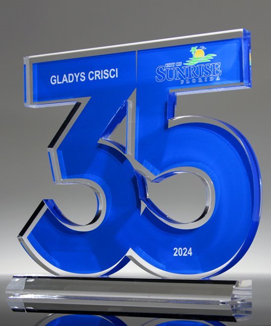 Number 35 Acrylic Award | Edco Awards