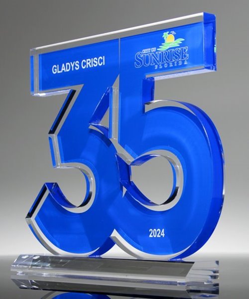 Number 35 Acrylic Award | Edco Awards
