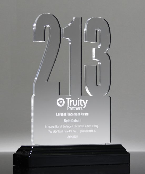 Any Number Acrylic Pop-In Award | Custom Number Trophy | Edco Awards