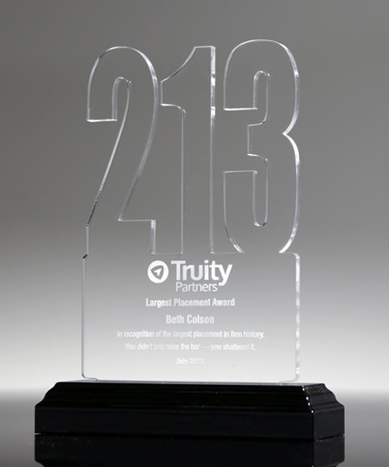 Any Number Acrylic Pop-In Award | Custom Number Trophy | Edco Awards
