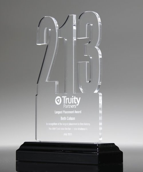 Any Number Acrylic Pop-In Award | Custom Number Trophy | Edco Awards