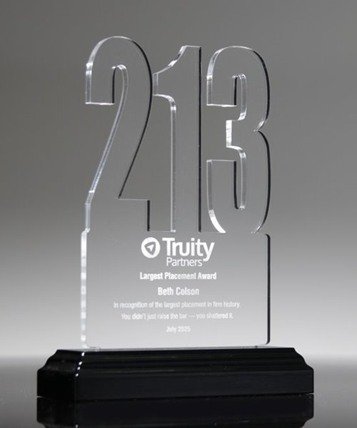 Any Number Acrylic Pop-In Award | Custom Number Trophy | Edco Awards