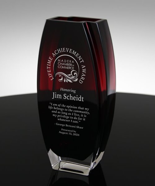 Lunaria Purple Crystal Award Vase | Edco Awards