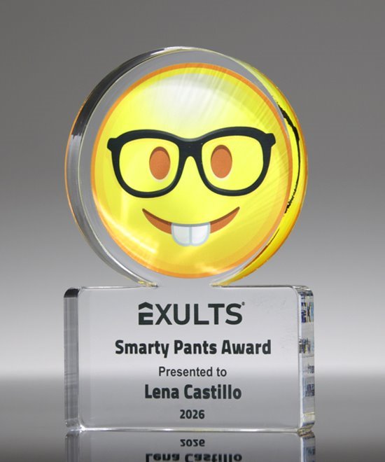 Emoji Nerd Face Trophy | Smarty Pants Award | Edco Awards