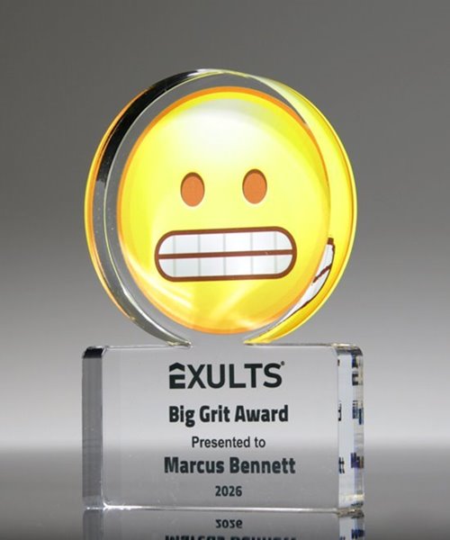 Emoji Grimacing Face Trophy - The Oops! Award | Edco Awards