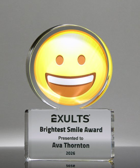 Emoji Grinning Face Trophy - Good Vibes Award | Edco Awards