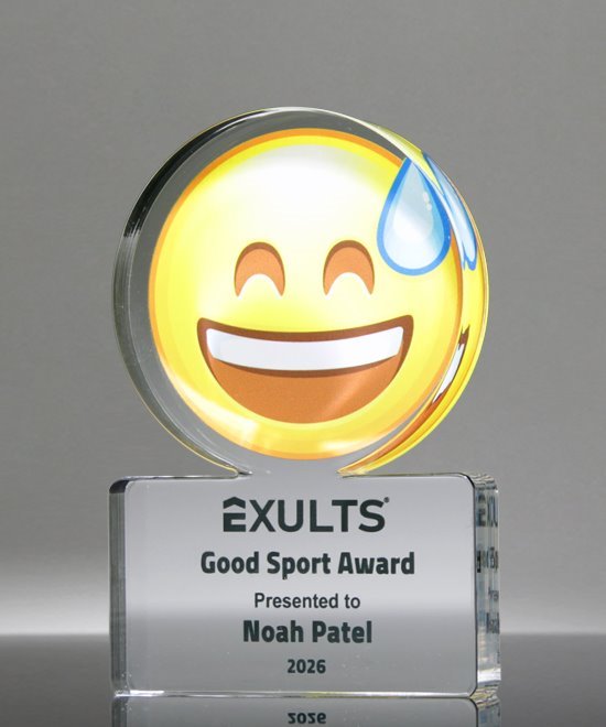 Emoji Nervous Face Trophy - Good Sport Award | Edco Awards