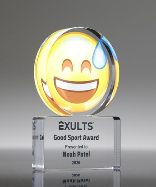 Emoji Nervous Face Trophy - Good Sport Award | Edco Awards