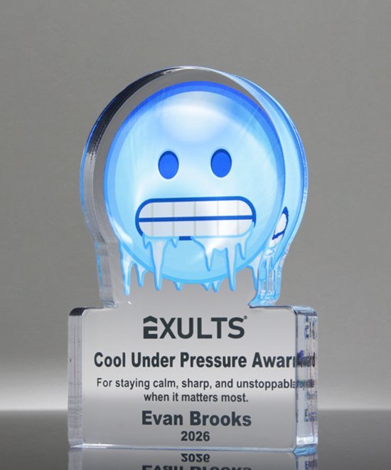 Emoji Cold Face Trophy | Cool Under Pressure Award | Edco Awards