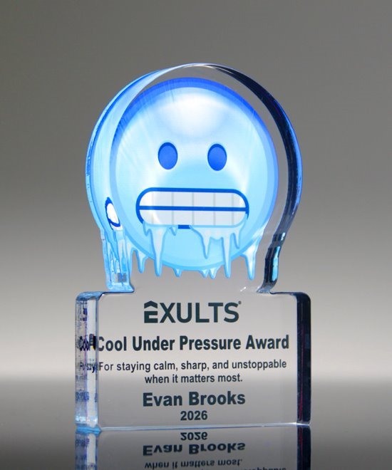 Emoji Cold Face Trophy | Cool Under Pressure Award | Edco Awards