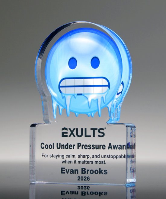 Emoji Cold Face Trophy | Cool Under Pressure Award | Edco Awards