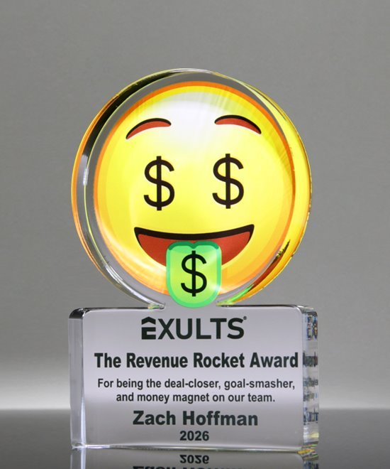 Emoji Money Face Trophy - The Closer Award | Edco Awards