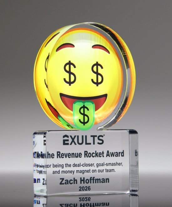 Emoji Money Face Trophy - The Closer Award | Edco Awards