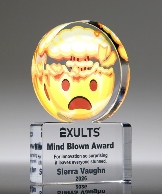 Emoji Exploding Head Trophy - Mind Blown Award | Edco Awards