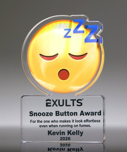Emoji Sleeping Face Trophy - Snooze Button Award | Edco Awards