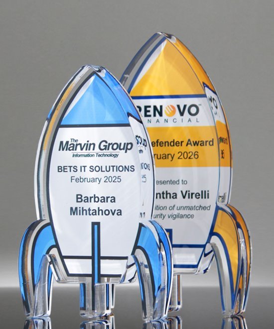 Custom Acrylic Rocket Award | Rocket Shaped Trophy | Edco Awards